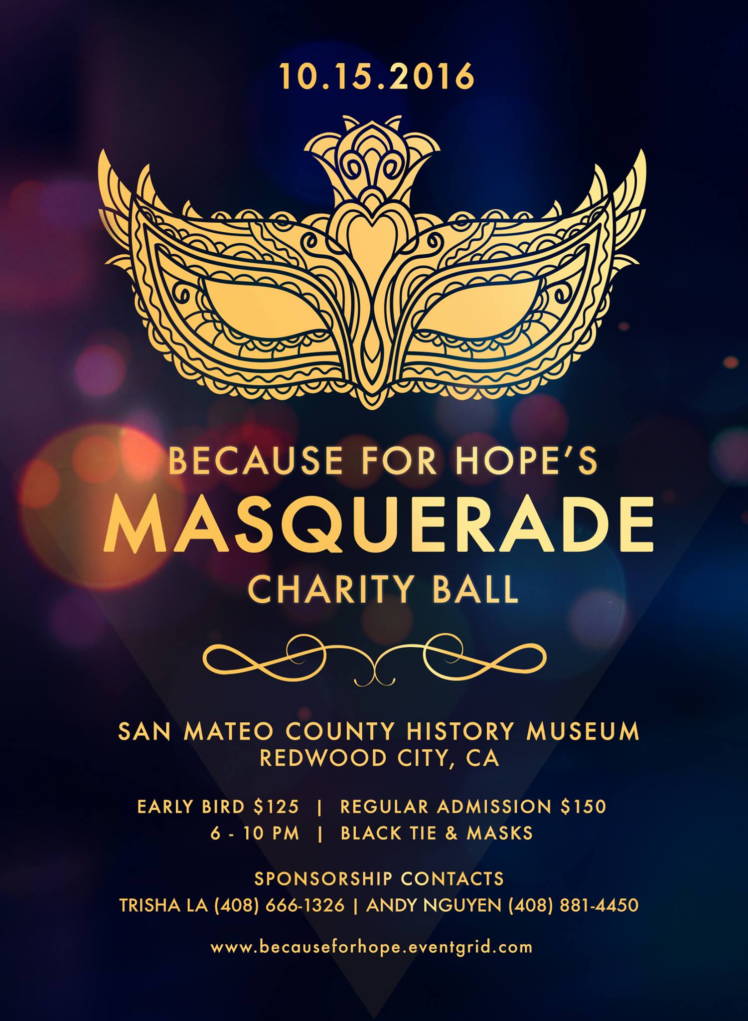 Masquerade Charity Ball - Redwood City, CA - on Sat Oct 15, 2016 at San ...