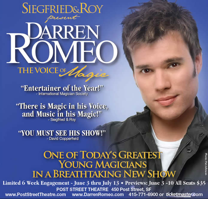 Darren Romeo: The Voice of Magic - San Francisco, CA at San Francisco ...