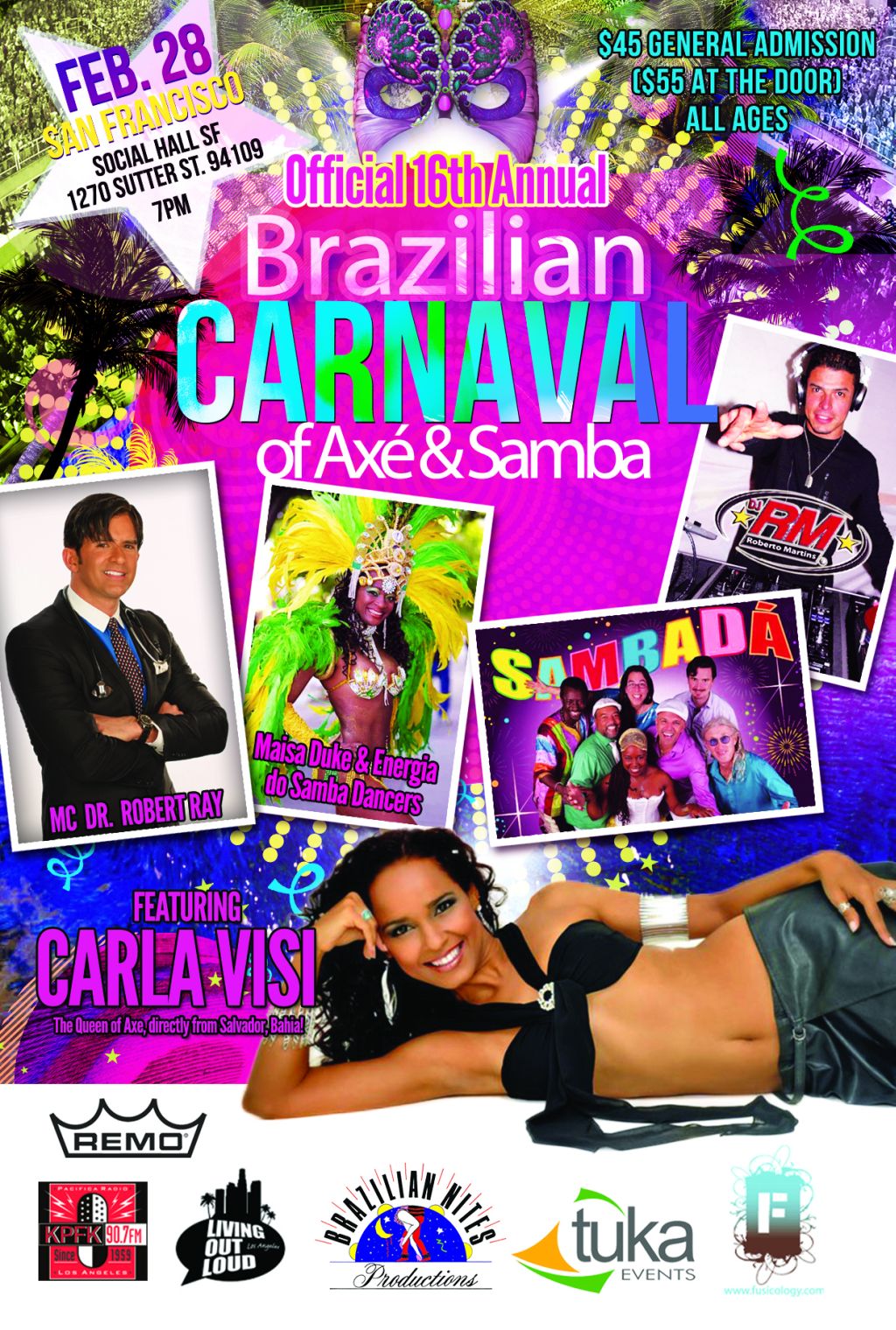 Brazilian Carnaval of Axé & Samba - San Francisco, CA - on Sun Feb 28 ...